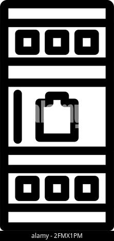 Server Rack Icon. Editable Bold Outline Design. Vector Illustration ...