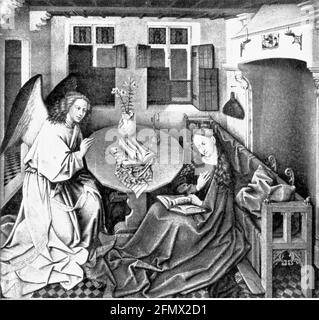 Annunciation to the Virgin, The Annunciation to Mary. Mary with a book ...