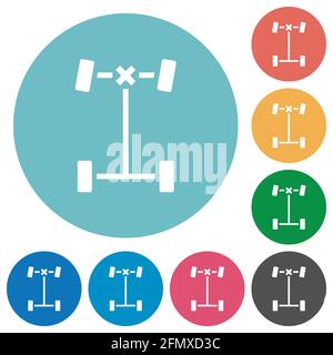 Front differential lock white icons on edged square buttons in various ...