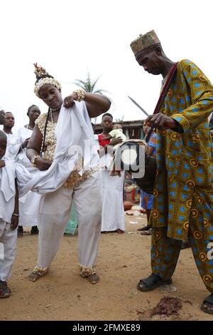 Dancing Yoruba religious dance,traditional, typical, classical, in ...