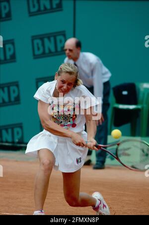 Austrian tennis player Sandra Dopfer, Roland Garros, France 1993 Stock ...
