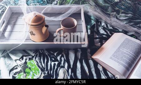 Colorful bed in the morning light Stock Photo - Alamy