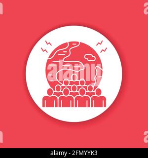 Human overpopulation concept icon. Birth rate increase. International ...