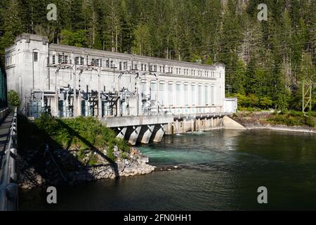 Gorge Dam Powerhouse Washington State. A hydroelectric plant on the ...