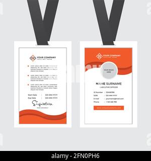 Premium Employee ID Card with Photo Placeholder, Name, Position and ...