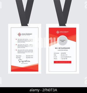 Premium Employee ID Card with Photo Placeholder, Name, Position and ...