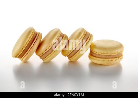multicolor macaron on pastel Light Blue color background.2 Stock Photo ...
