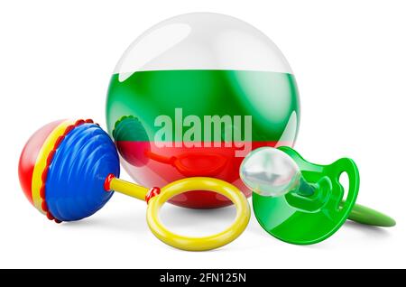 Birthrate and adoption in Bulgaria concept, 3D rendering isolated on ...