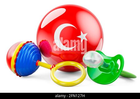 Turkish Maternity and birthrate in Turkey concept, 3D rendering ...