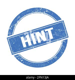 HINT text on blue grungy vintage rubber stamp Stock Photo - Alamy