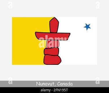 Nunavut Canada Star Flag. NU Canadian Five Point Star Shape Territory ...