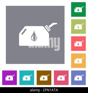 Oiler flat icons on simple color square backgrounds Stock Vector Image ...