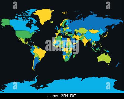 Minimalist world map with rounded borders Stock Vector Image & Art - Alamy
