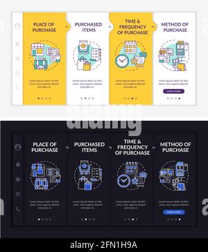 Customer behavior patterns onboarding mobile app page screen with ...