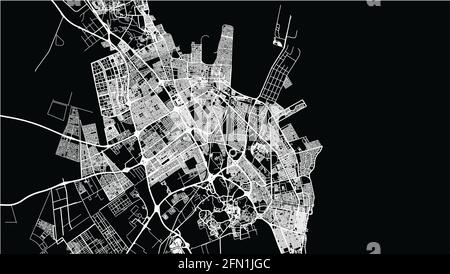 Urban vector city map of Dammam, Saudi Arabia, Middle East Stock Vector ...
