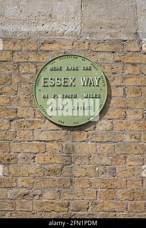 Essex Way, view of a plaque fixed to the High Lighthouse building in ...