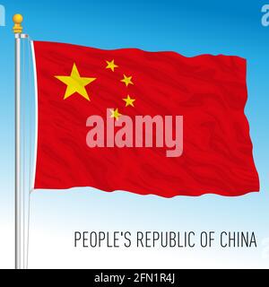 China flag, vector illustration on a white background Stock Vector ...