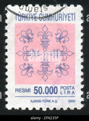 TURKEY - CIRCA 2000: stamp printed by Turkey, shows turkish pattern ...