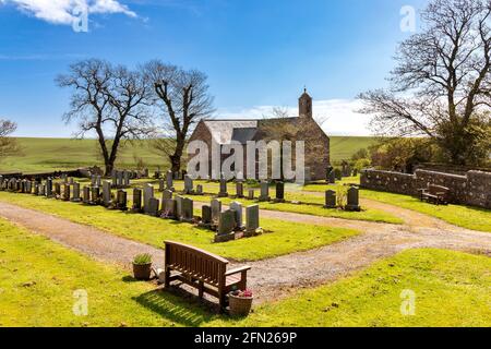 KINNEFF OLD CHURCH ANGUS SCOTLAND INTERIOR OF THE KIRK SUNLIGHT ON THE ...