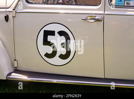 A replica of Herbie the " The Love Bug " Volkswagen beetle at the " Run ...