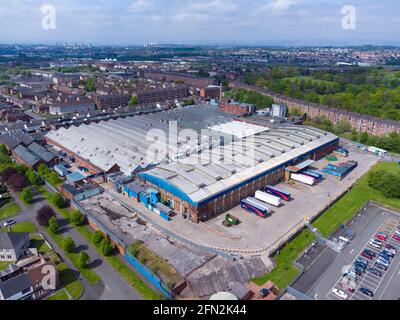 aerial view of the McVities factory, pladis Manchester Factory ...