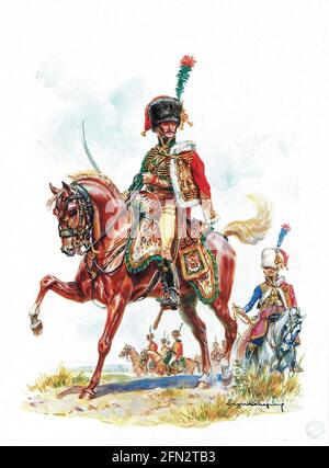 Garde Impériale officier des chasseurs à pied, fusilier-chaseur et ...