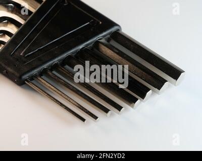 Closeup shot of hex keys set Stock Photo - Alamy