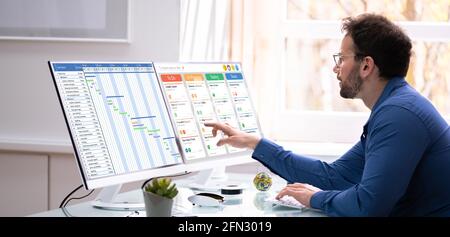 Business Schedule Calendar And Agenda Gantt Report Stock Photo - Alamy