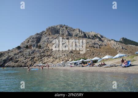 Beach Kolymbia Rhodes Stock Photo - Alamy