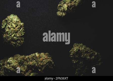 Macro close up portrait of Amnesia Cannabis Marijuana Dry Buds ...