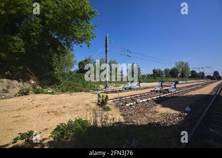 Dead end railroad track in an italian town Stock Photo - Alamy