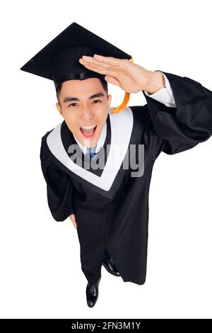 excited portrait of young male graduation student Stock Photo - Alamy