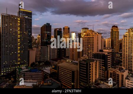 Feb 22, 2021 Sunset at Makati commerical area, Metro Manila ...