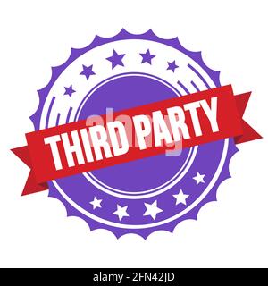 THIRD PARTY text on red grungy vintage rectangle stamp Stock Photo - Alamy