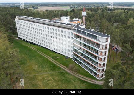 PAIMIO, FINLAND - 14-05-2021: Aerial view of Paimio Sanatorium hospital ...