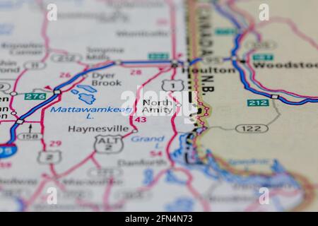 North Amity Maine USA shown on a Geography map or road map Stock Photo ...
