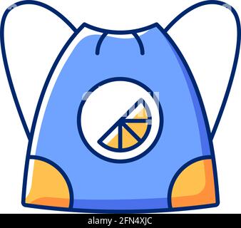 Sling bag line color icon. Isolated vector element. Outline pictogram ...