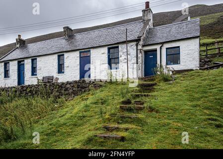 Wanlockhead old mining village in Lowther Hills slag heap from ...
