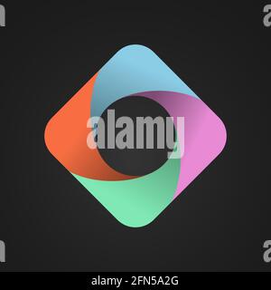 square divided into four colored parts. Template for infographics ...