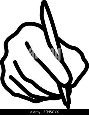 Signing Hand Icon. Editable Bold Outline With Color Fill Design. Vector ...