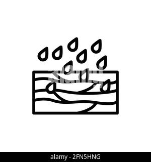 Watering soil color line icon. Isolated vector element. Outline ...