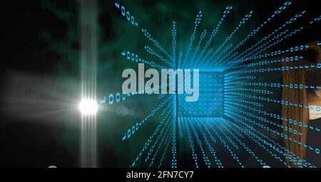 Composition of processor with binary coding and data processing Stock ...