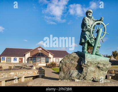 Statue of Dic Evans, Moelfre, Anglesey Stock Photo - Alamy