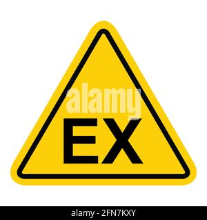 Explosive EX icon, danger symbol isolated on white background. Vector ...