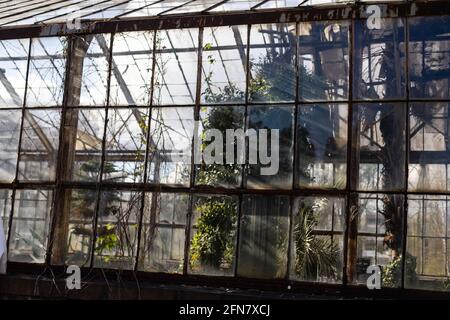 big windows in the workshop hall factory Stock Photo - Alamy