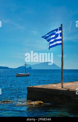 Milos Island in the Aegean Sea, belonging to Greece, isolated on a ...
