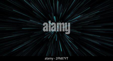 Hyper Space Jump Through the Universe in Motion in Blue Stock Photo - Alamy