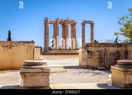 Temple of Zeus at the Ancient Greek ruins at Olympia, the home of the ...