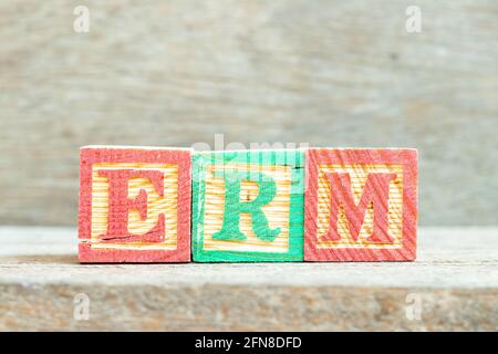 Alphabet letter in word ERM (Abbreviation of Enterprise risk management ...
