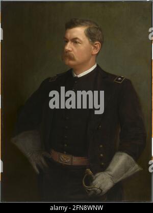 A portrait of Major General George Brinton McClellan, a key Union general during the American ...